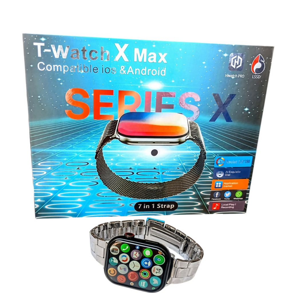 Smartwatch Reloj, T-Watch X Max Potencia y Estilo con 7 correas interc ...