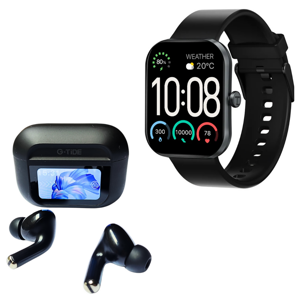 Smartwatch Haylou S6 + G-Tide Future Pod Audífonos Bluetooth pantalla ...